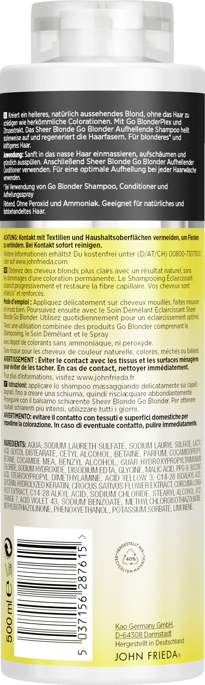 JOHN FRIEDA go blonder aufhellendes Shampoo online kaufen | rossmann.de