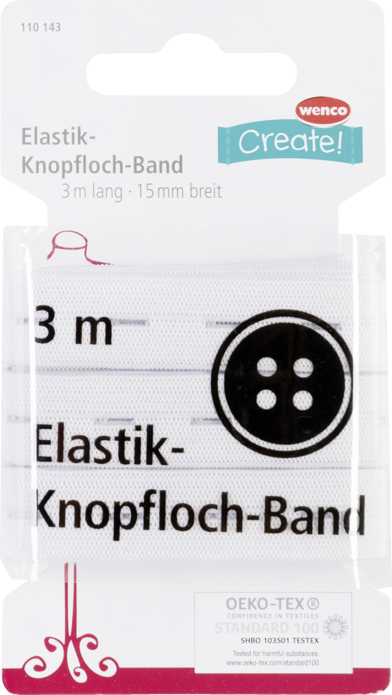 wenco Elastik-Knopfloch-Band 3m x 15mm | rossmann.de