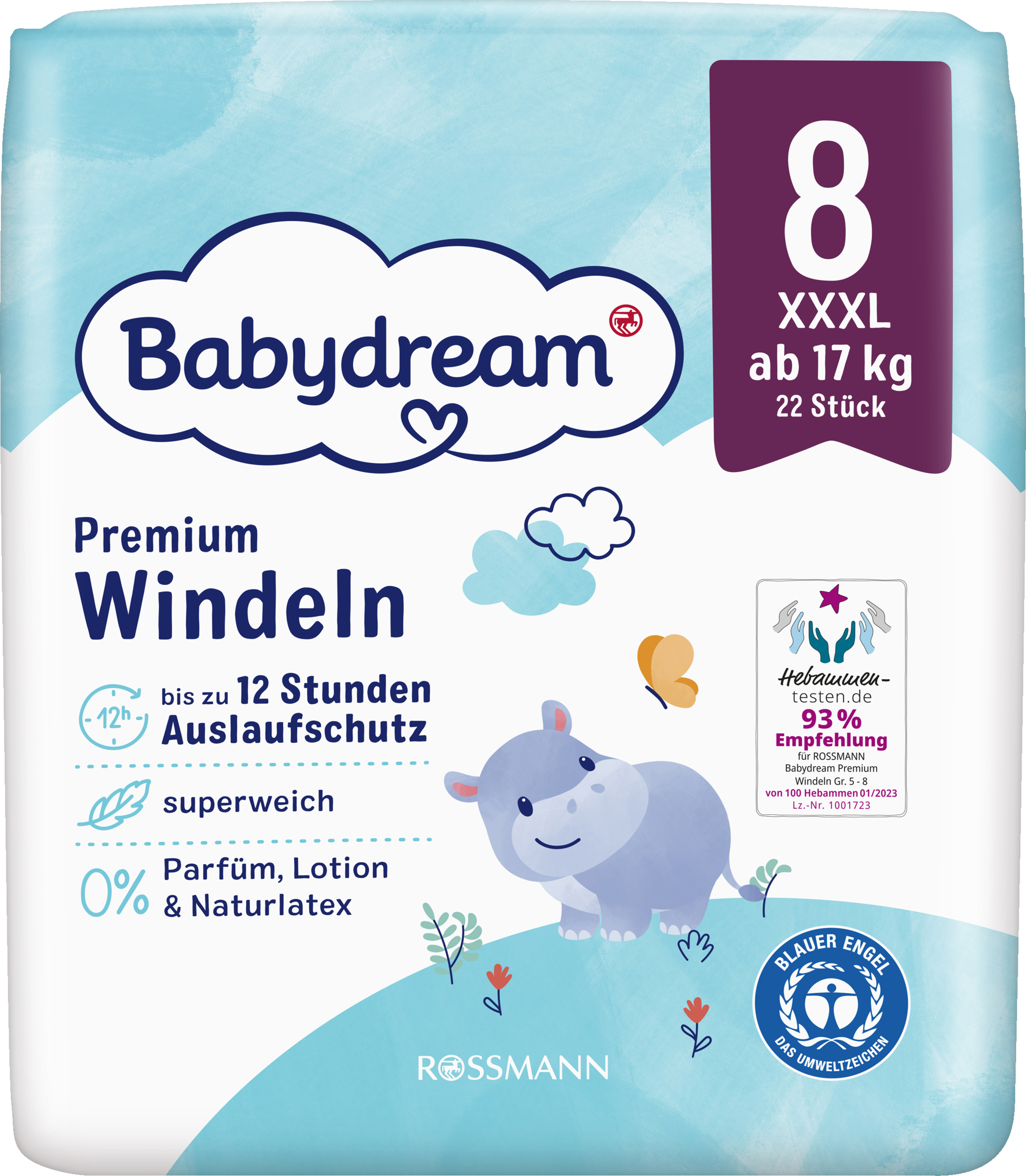Babydream Premium Windeln Größe 8 XXXL, 22 Stück, ab 17 kg online ...