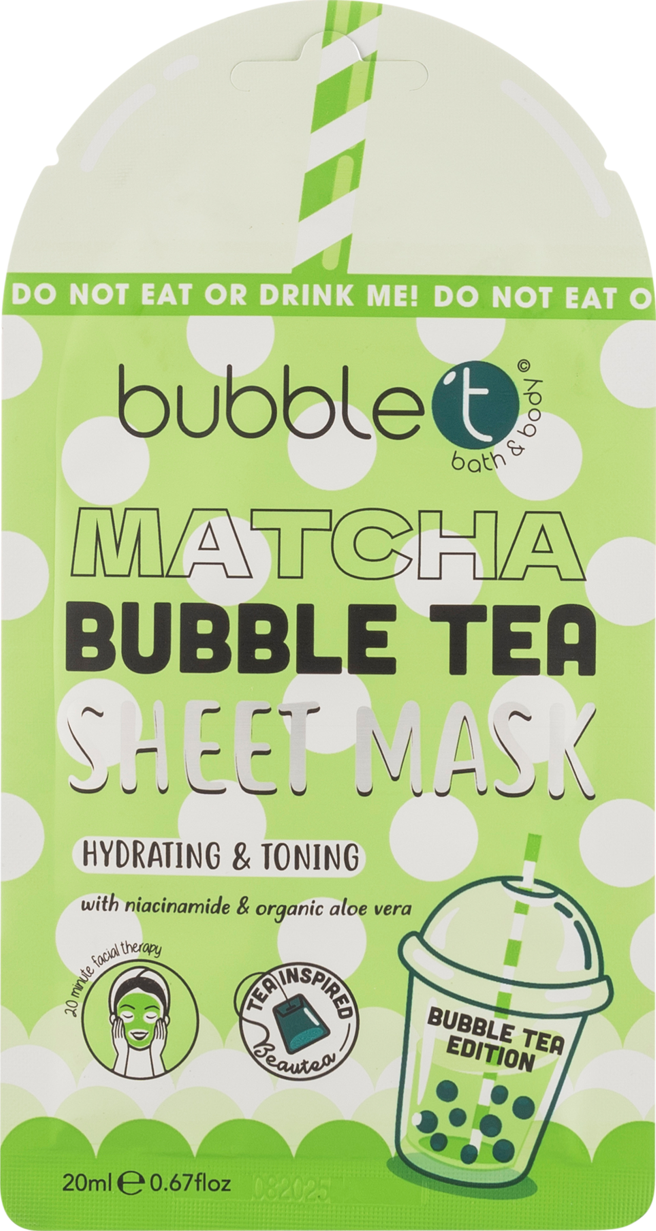 bubble t Gesichtstuchmaske in Matcha with Aloe Vera & Niacinamide ...