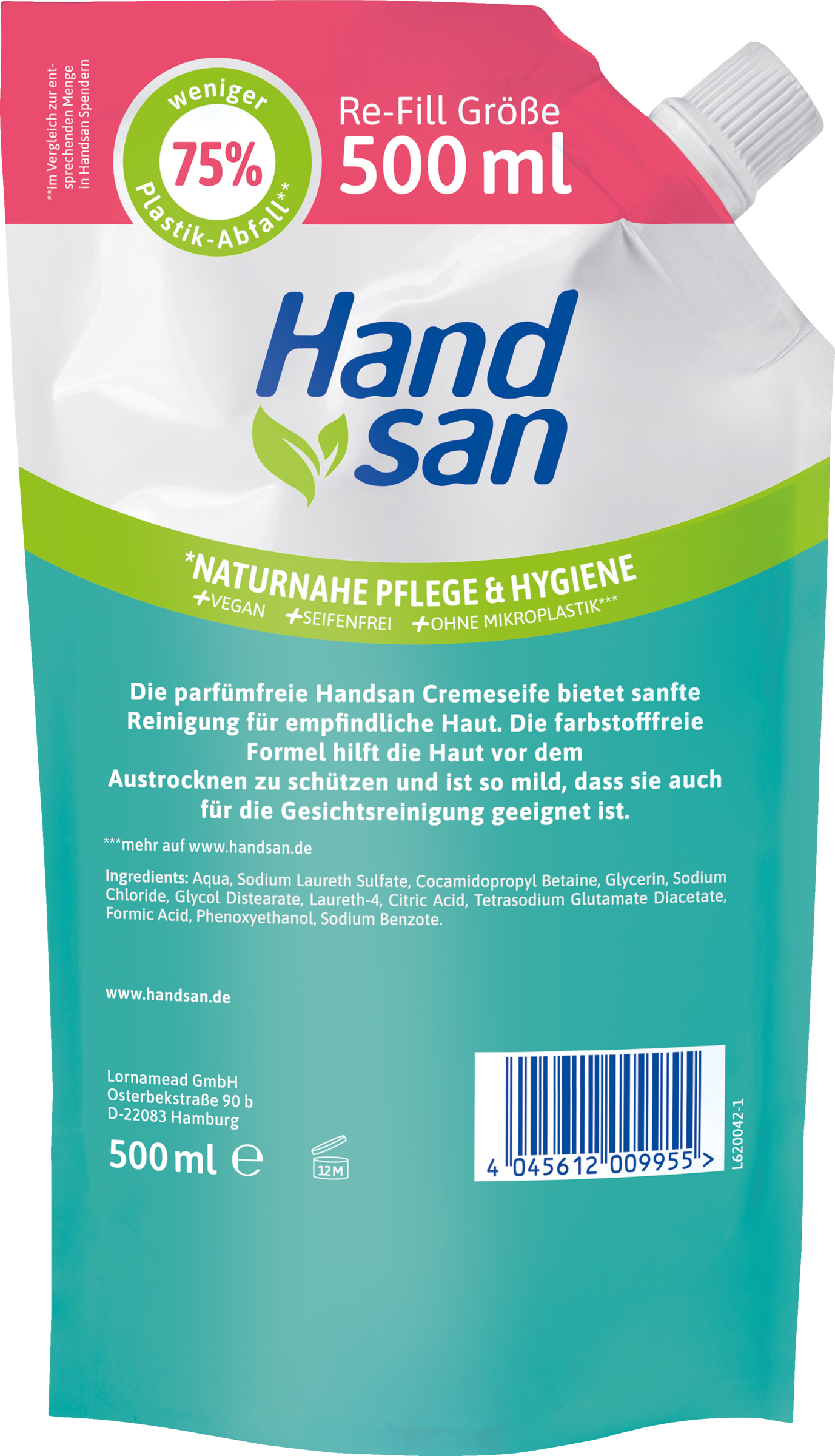 Handsan Sensitiv-Cremeseife parfümfrei Nachfüllbeutel online kaufen ...