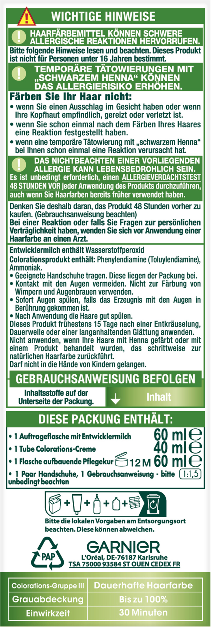 Garnier Nutrisse Ultra Crème Coloration Dauerhafte Pflege-Haarfarbe 5. ...