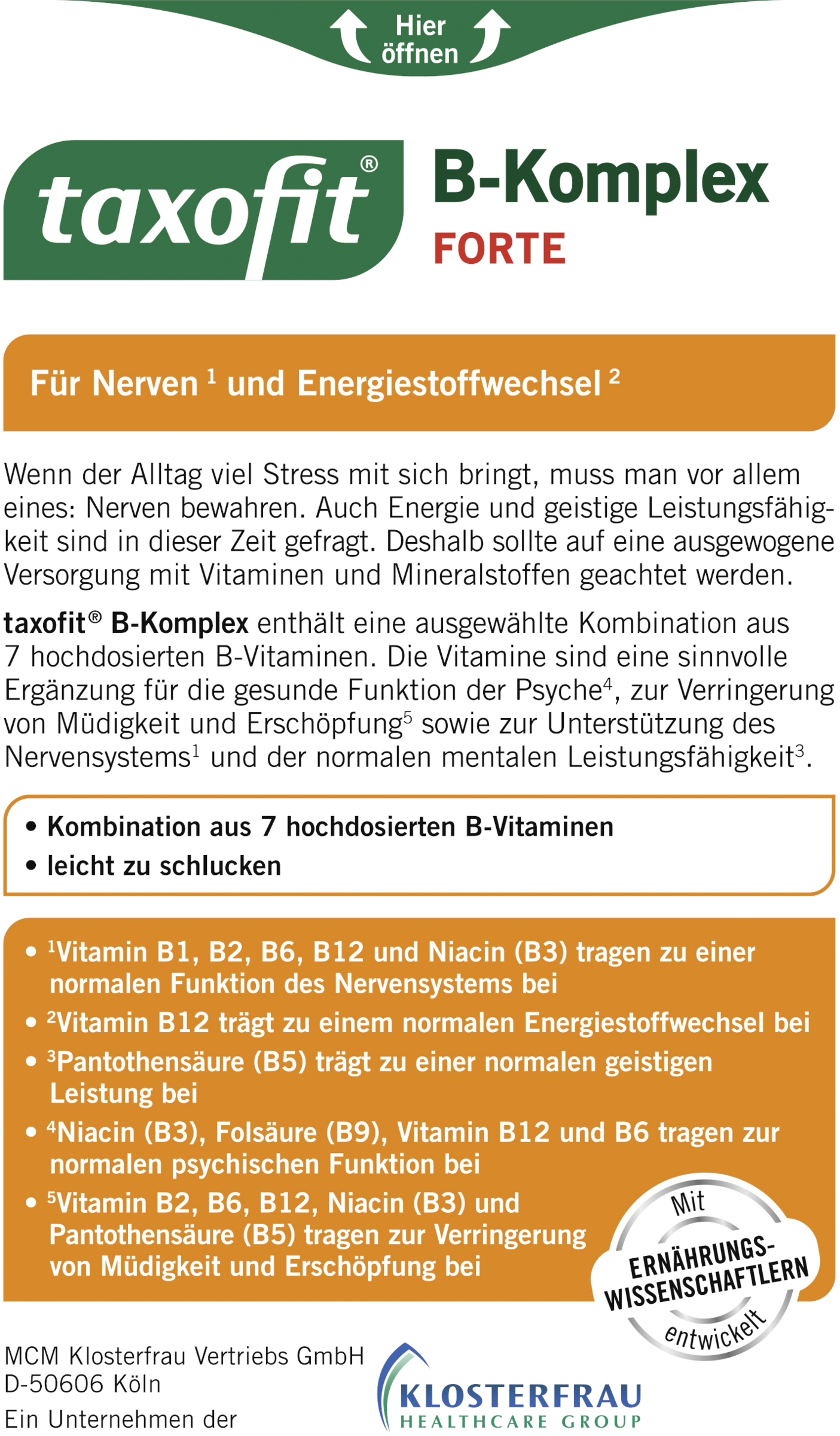 taxofit B-Komplex Forte Tabletten online kaufen | rossmann.de