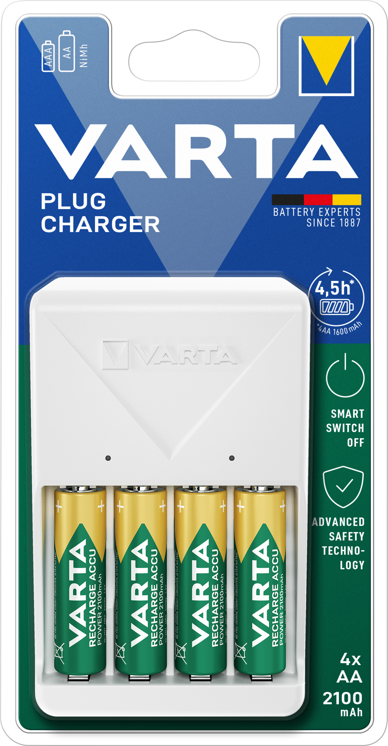 Varta Plug Charger 4x AA 2100 mAh 56706 online kaufen | rossmann.de