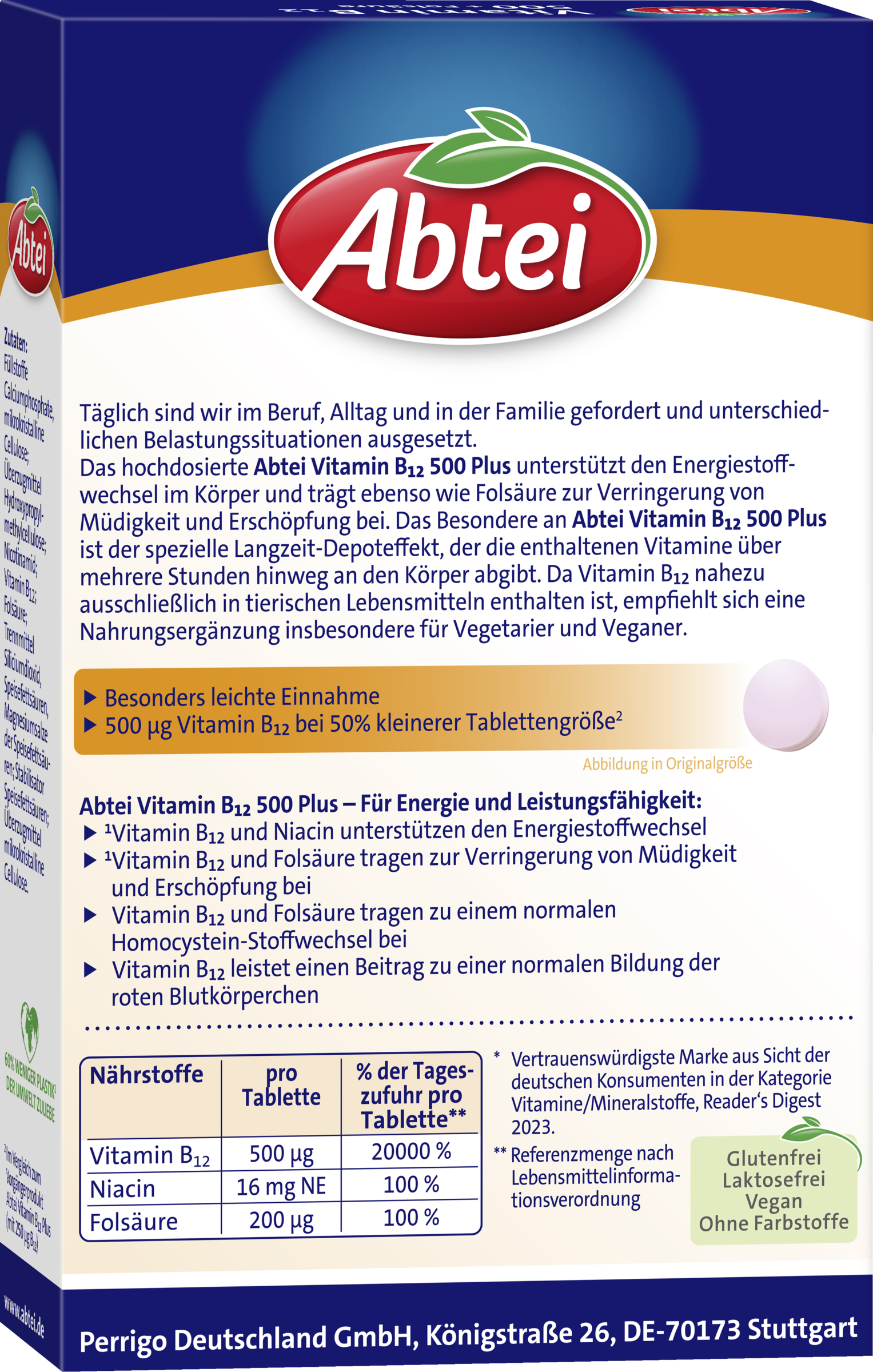 Abtei Vitamin B12 500 + Folsäure Mini-Tabletten online kaufen | rossmann.de