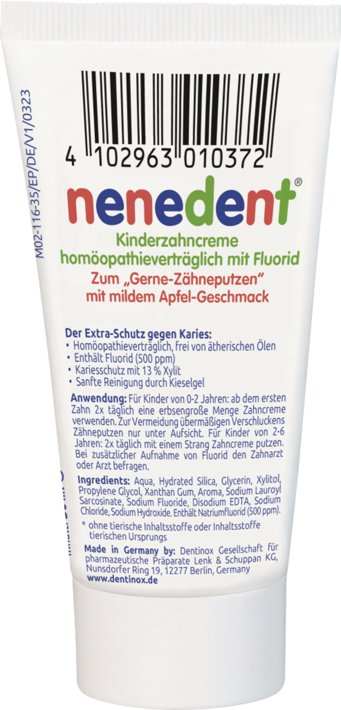 nenedent Kinderzahncreme homöopathievertr. mit Fluorid online kaufen ...