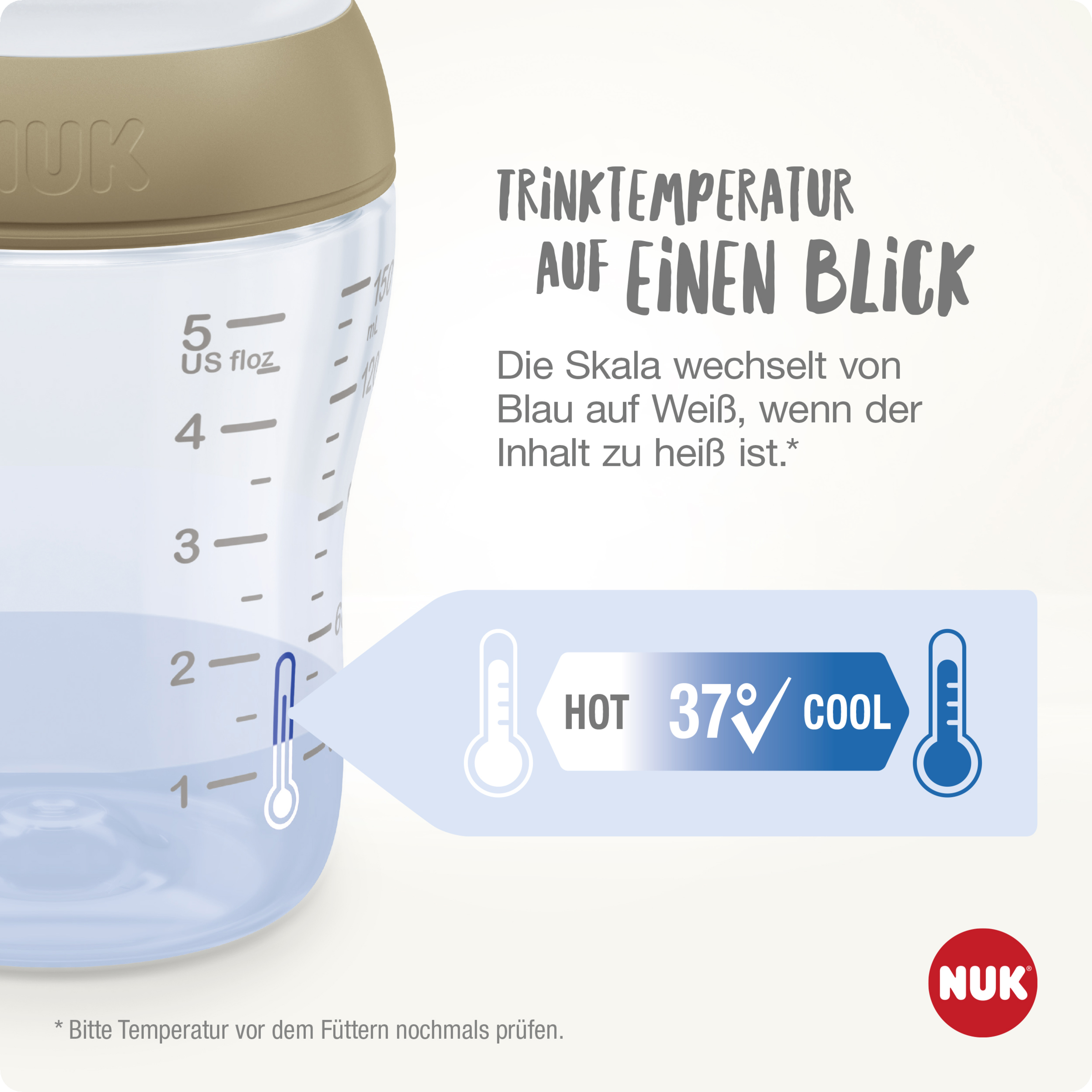 NUK Perfect Match Babyflasche Zweige mit Temperature Control, ab 3 ...