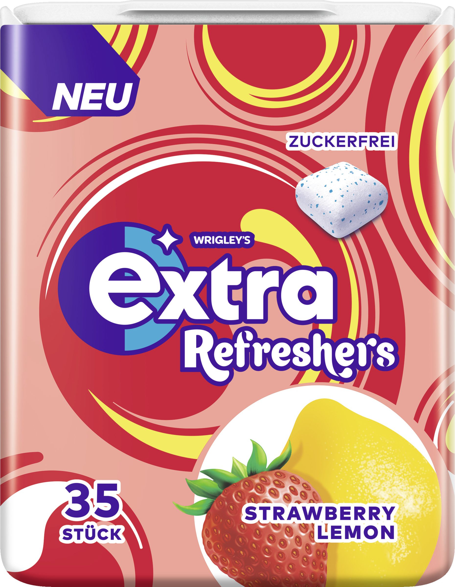 Wrigley`s Extra Refreshers Strawberry Lemon, erfrischender Kaugummi ...
