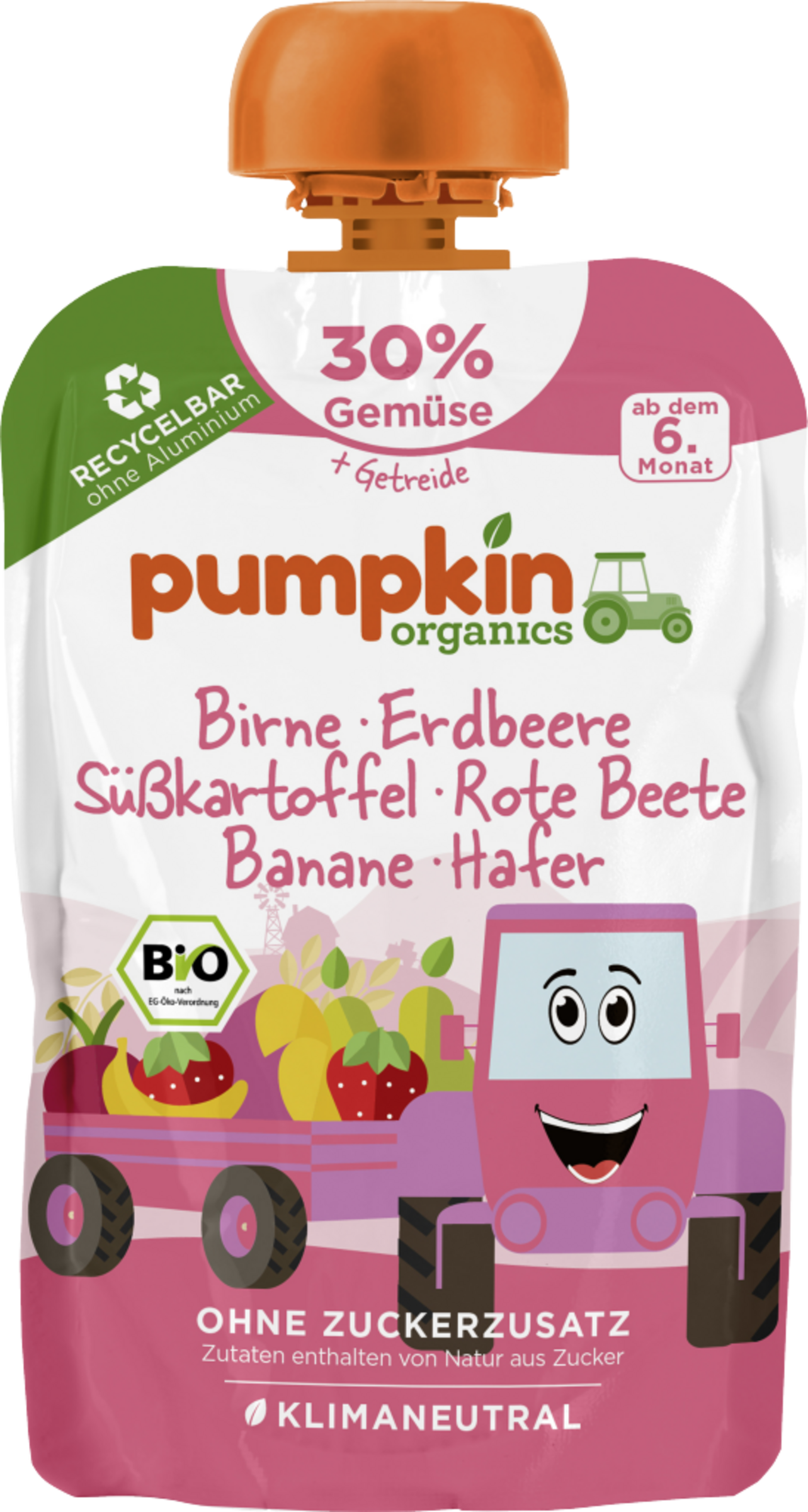 Pumpkin Organics Bio Quetschie mit Birne, Erdbeere, Süßkartoffel, Rote ...