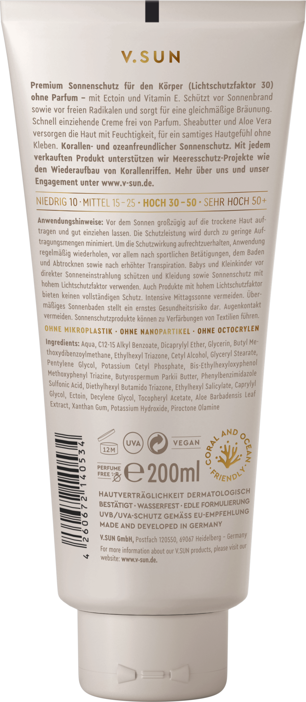 V.SUN Sun Cream Body parfümfrei LSF 30 online kaufen | rossmann.de