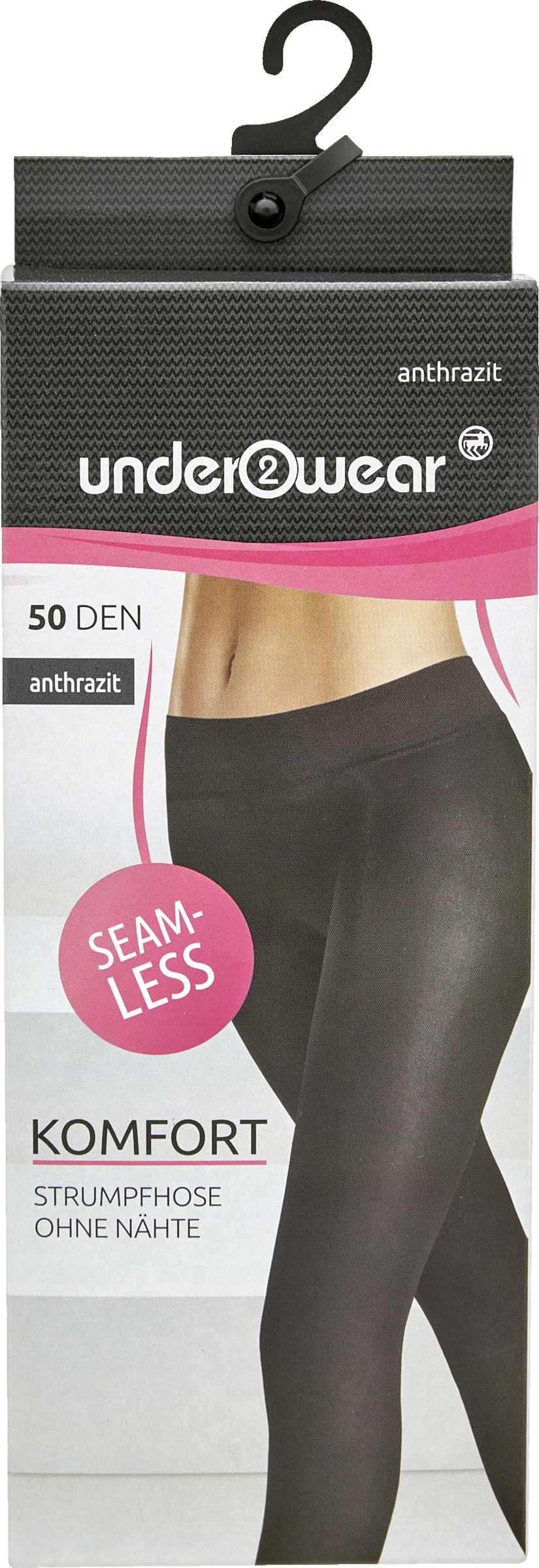 under2wear Komfort Strumpfhose seamless anthrazit Gr. L (44/46 ...