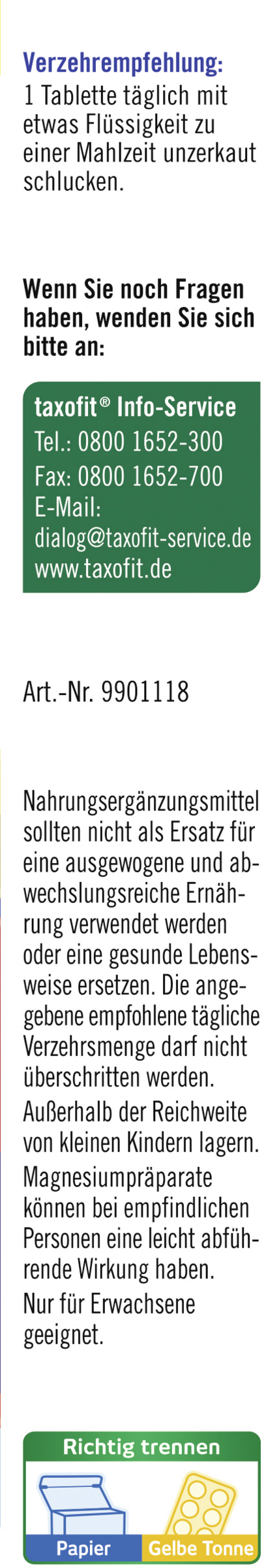 taxofit Magnesium 400 + Kalium Tab 30 online kaufen | rossmann.de