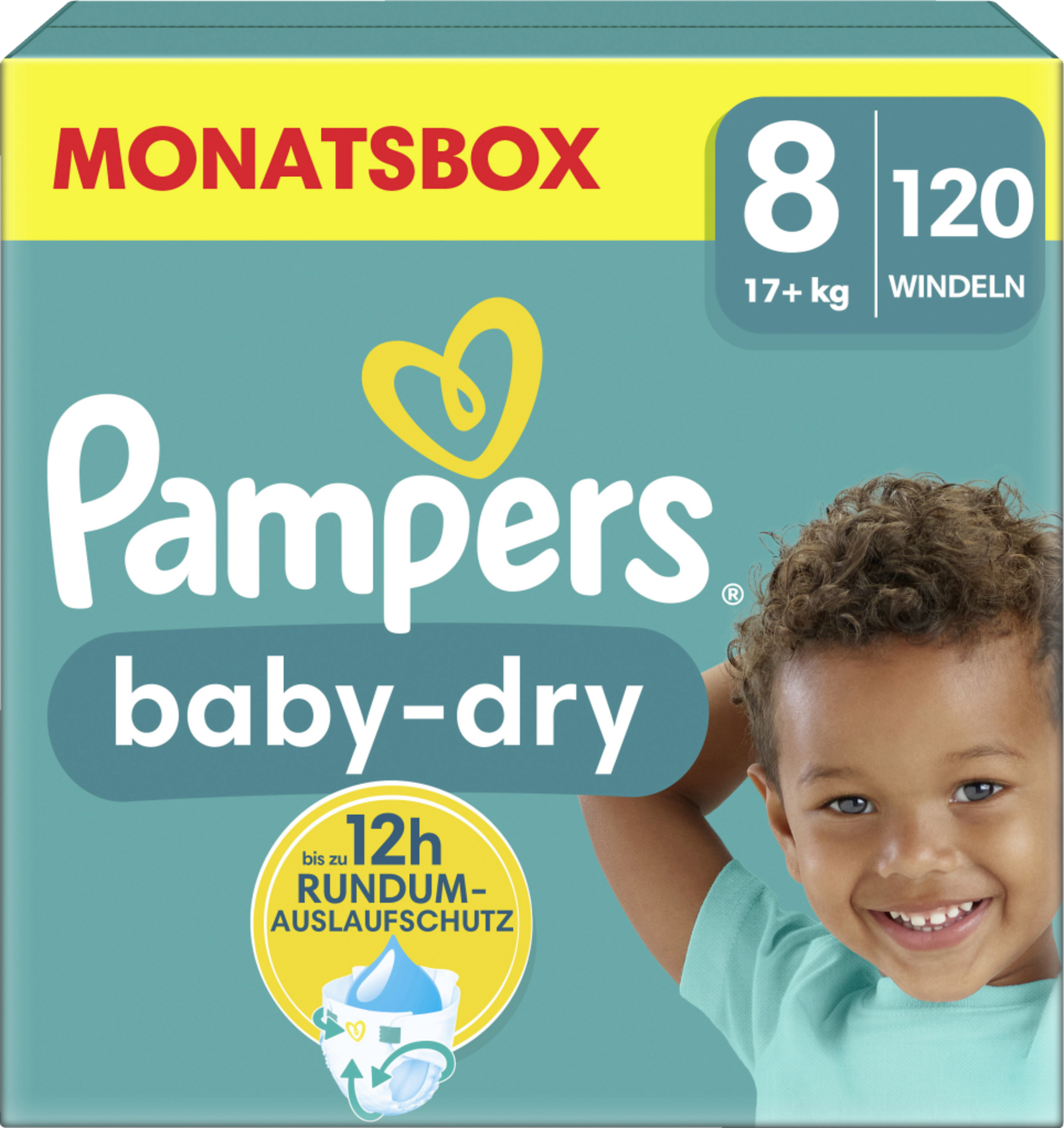 Pampers Baby Dry Windeln Gr. 8 Extra Large (17+ kg) Monatsbox 120 Stück ...