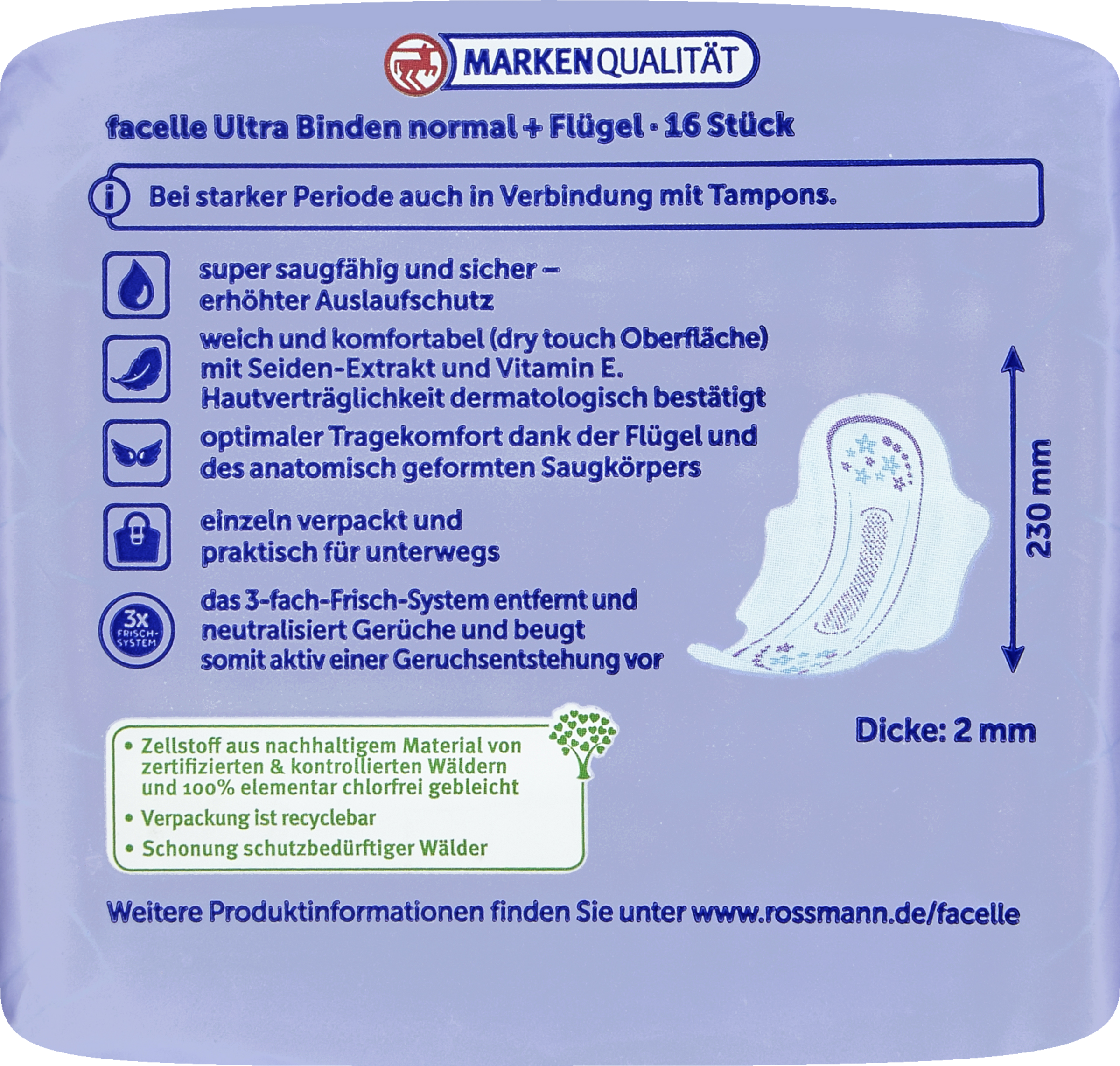 facelle Ultra-Binden normal mit Flügeln online kaufen | rossmann.de