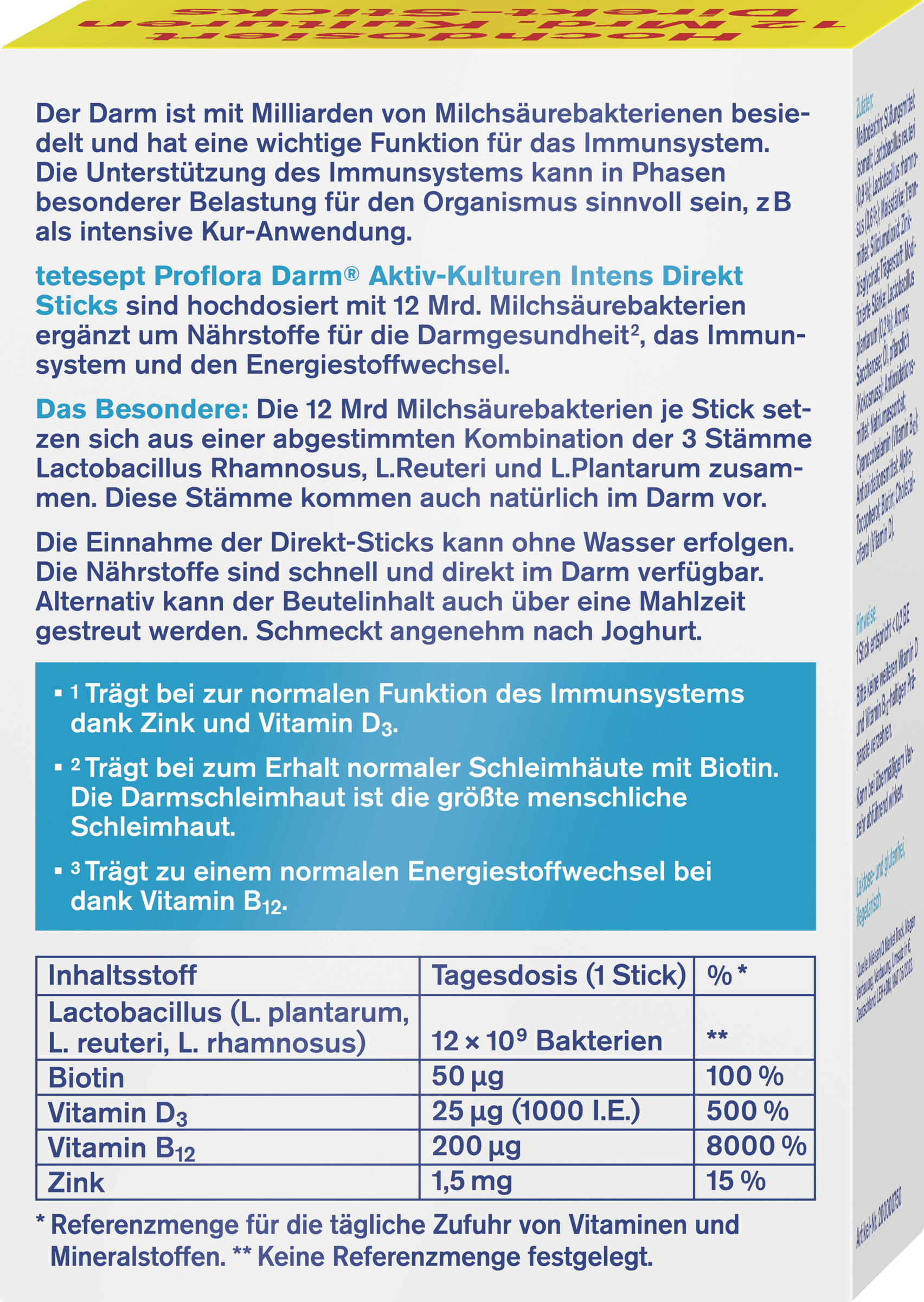 tetesept Proflora Darm Aktiv-Kulturen Intens Direkt Sticks online ...