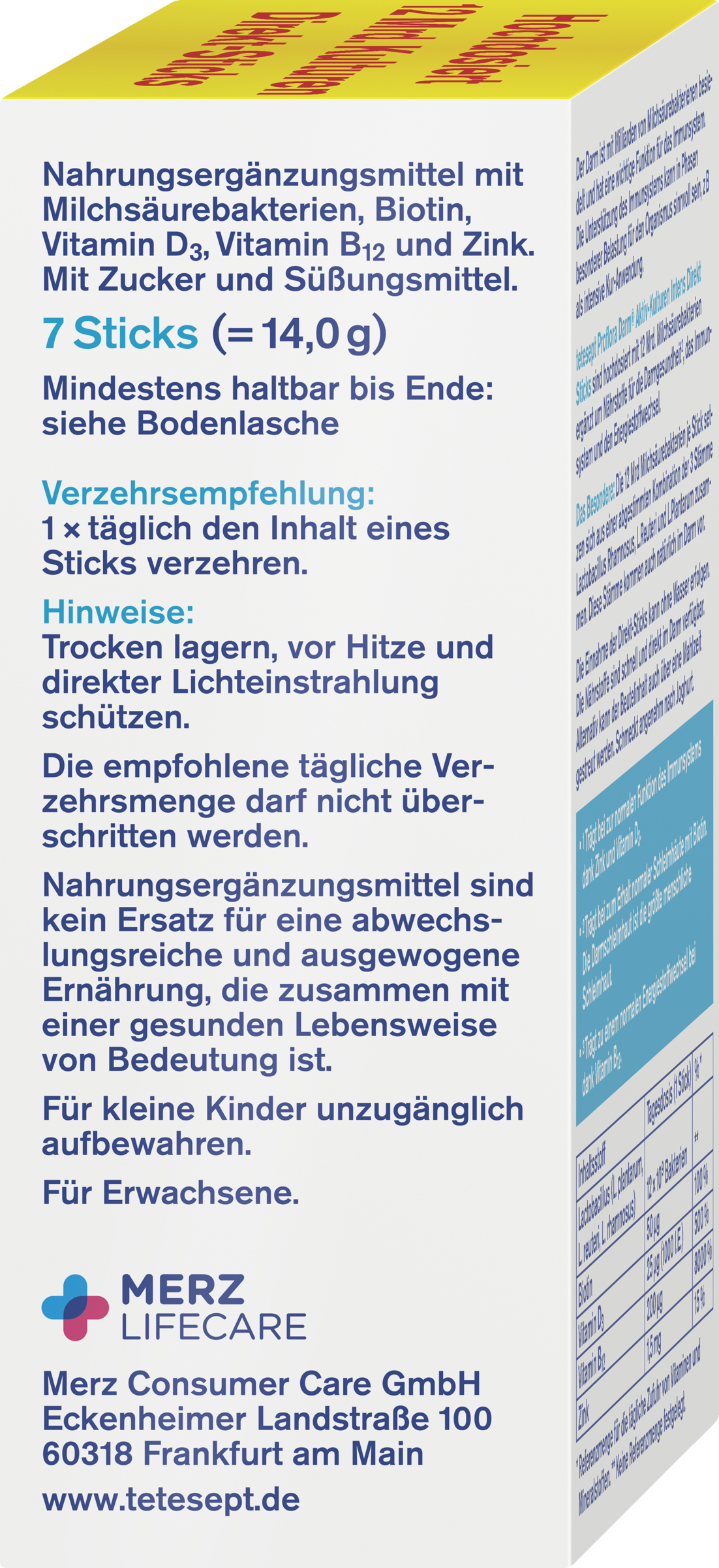 tetesept Proflora Darm Aktiv-Kulturen Intens Direkt Sticks online ...