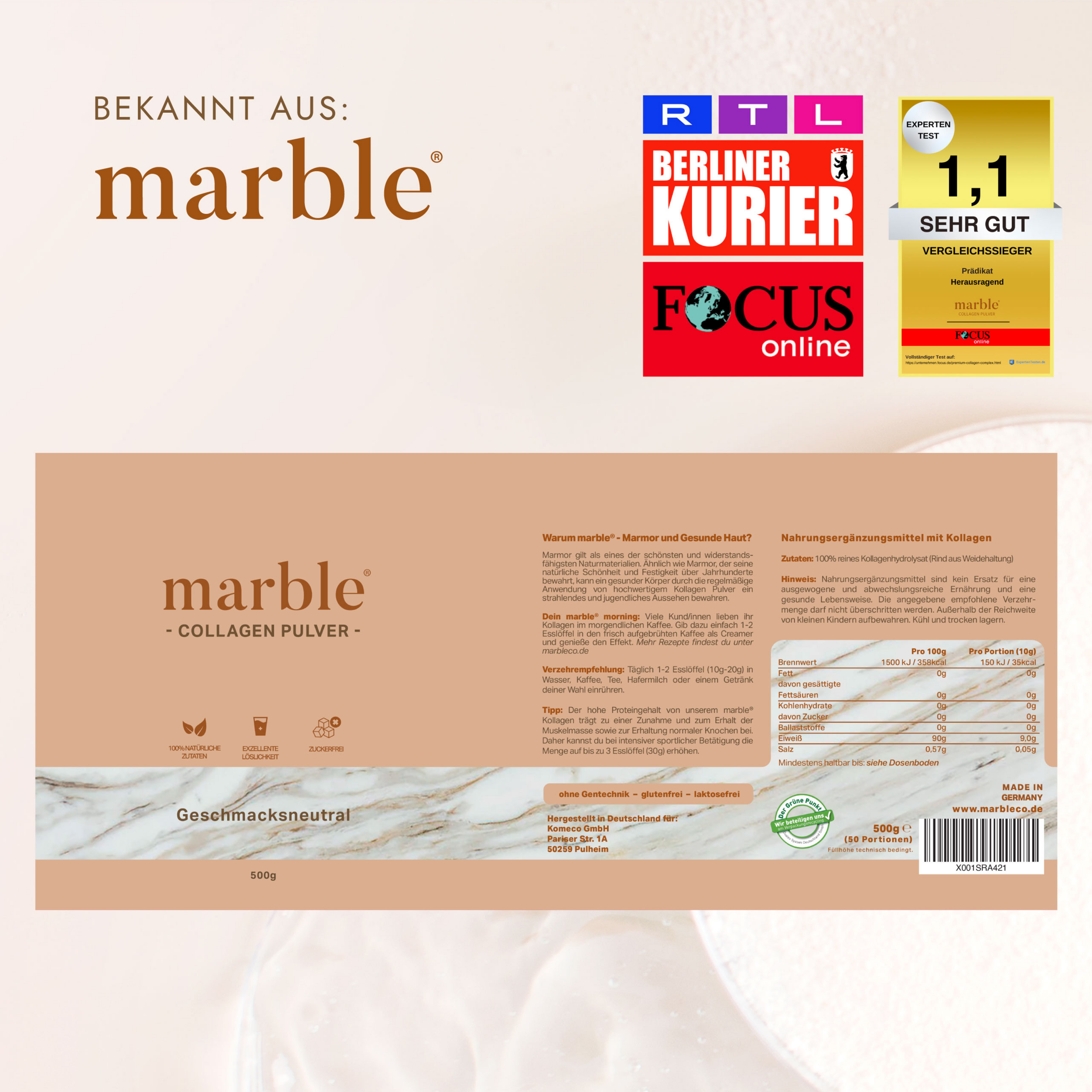 marble Collagen Pulver Geschmacksneutral online kaufen | rossmann.de