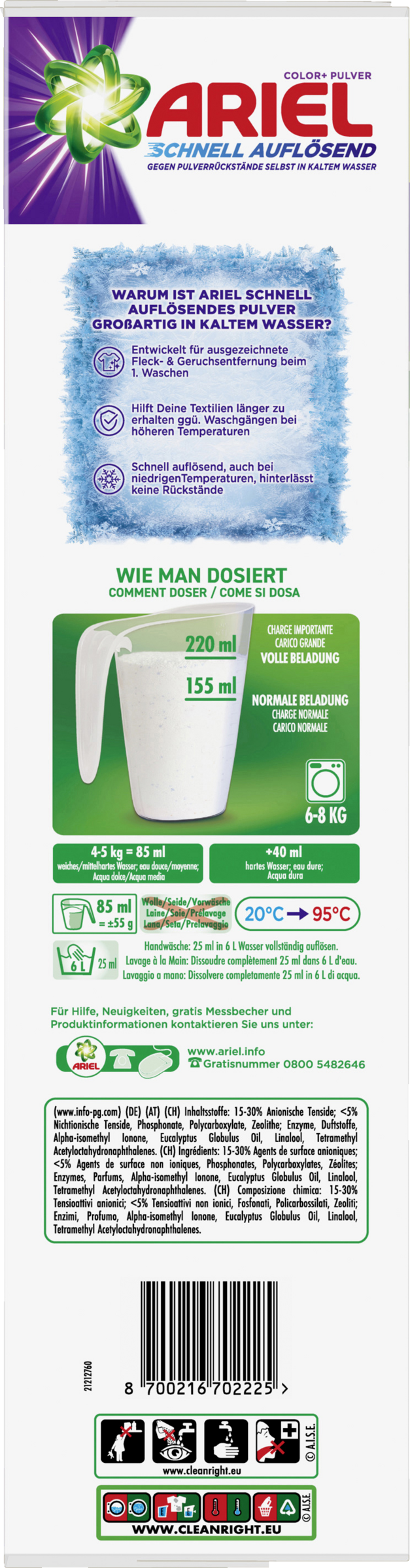 Ariel Colorwaschmittel Pulver Großpackung 72WL online kaufen | rossmann.de