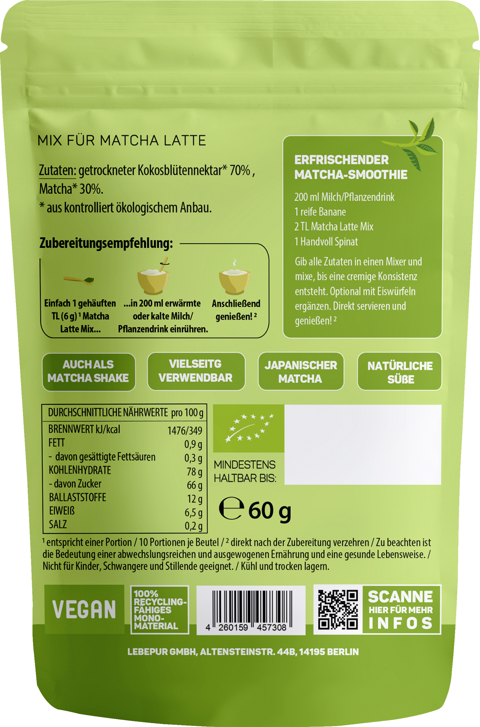 Lebepur Bio Mix für Matcha Latte online kaufen | rossmann.de