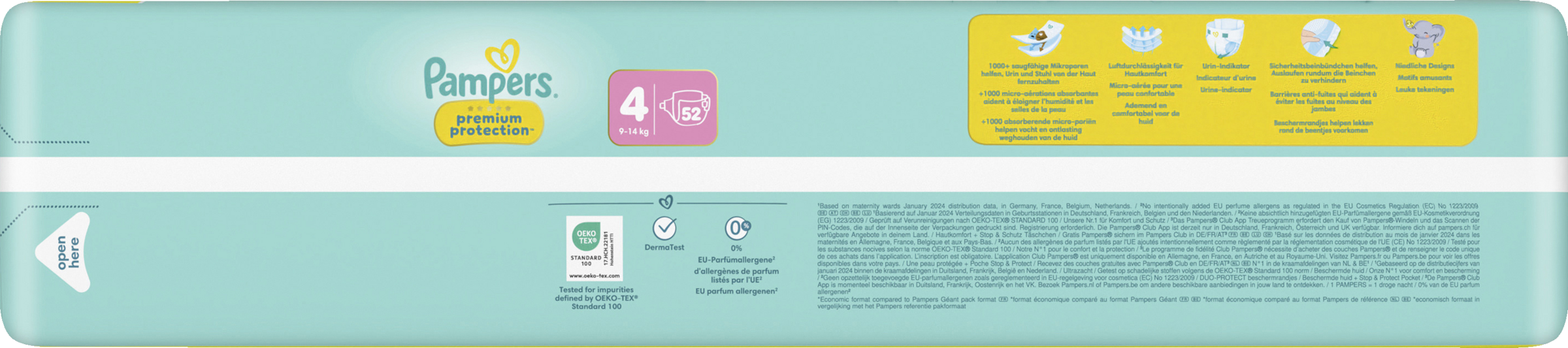 Pampers Premium Protection Windeln Gr. 4 Maxi (9-14 kg) Big Pack 52 ...