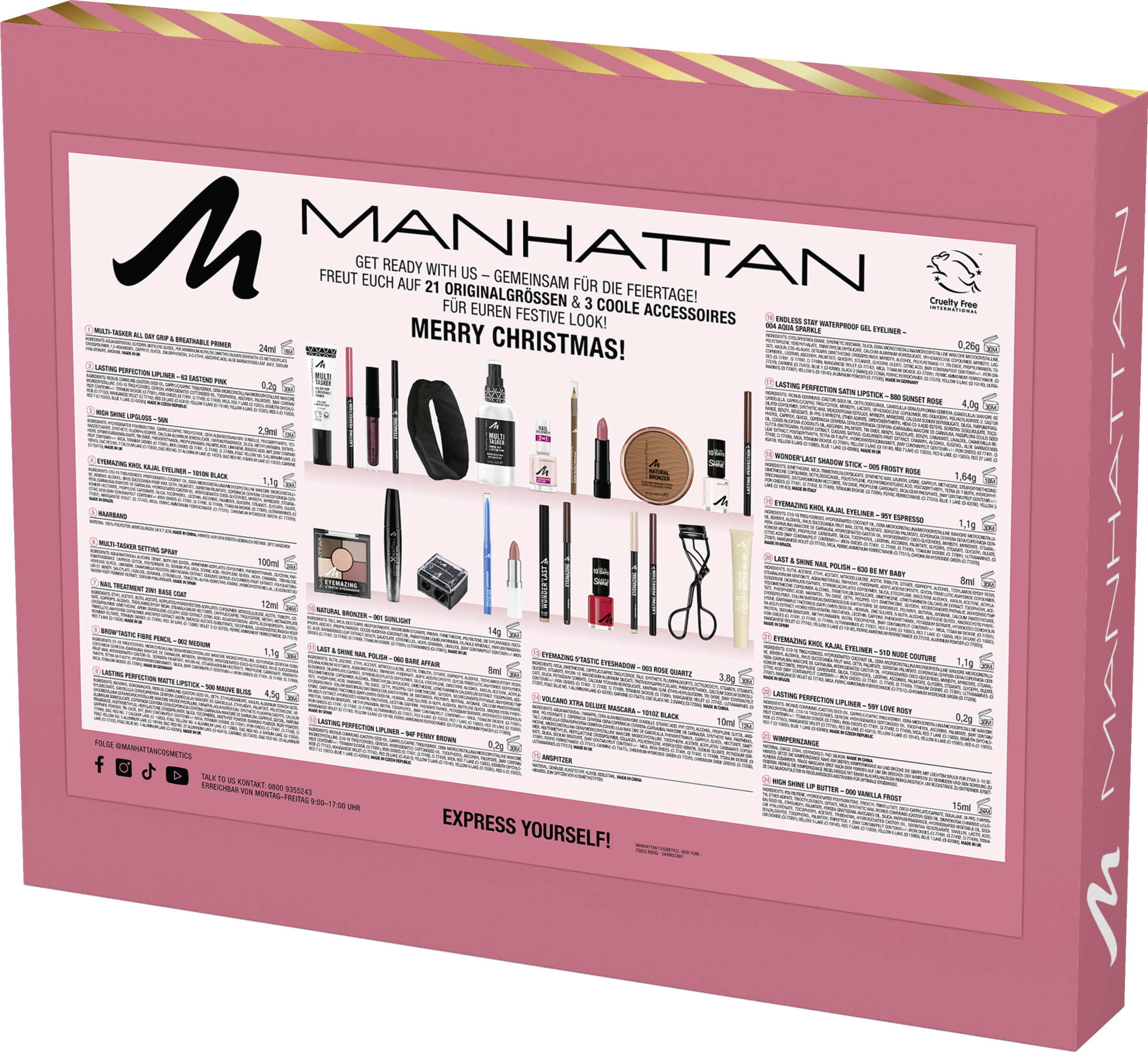 Manhattan Adventskalender Beauty & Make-up, festliche Kosmetik & Tools ...