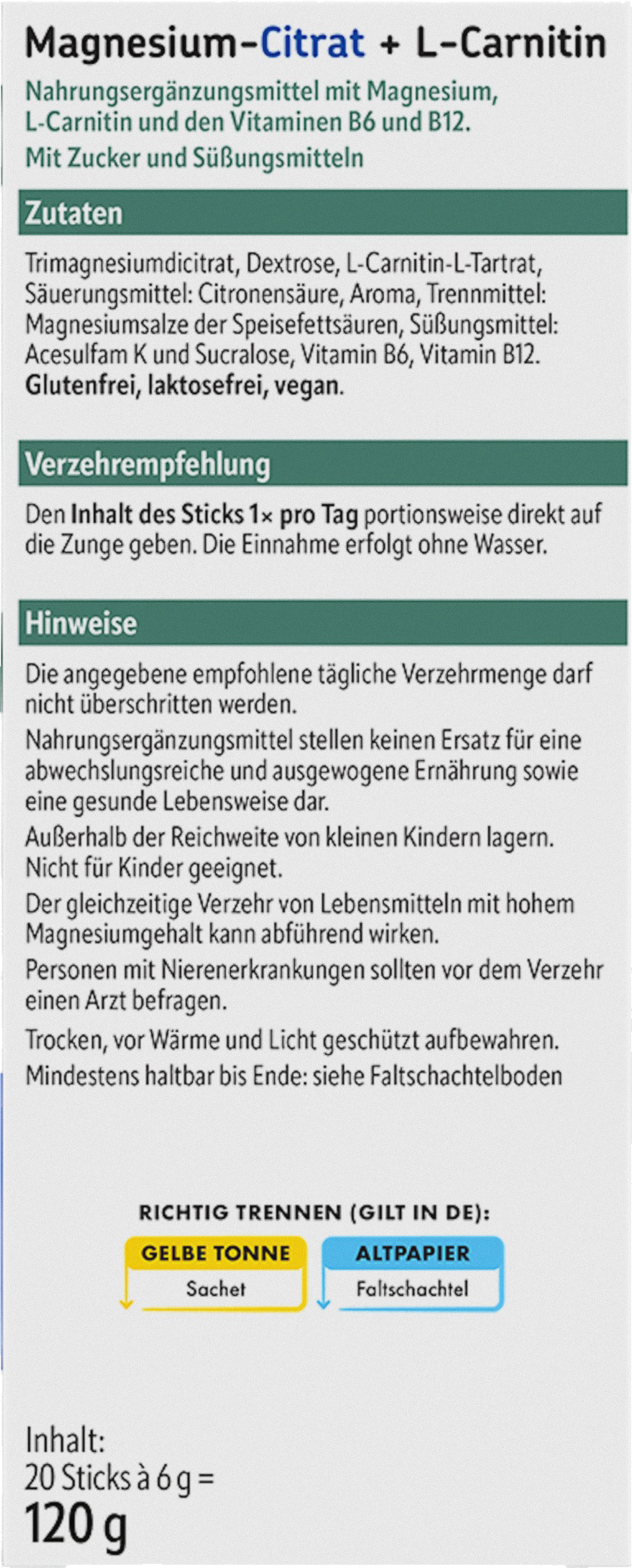 altapharma Magnesium-Citrat + L-Carnitin online kaufen | rossmann.de