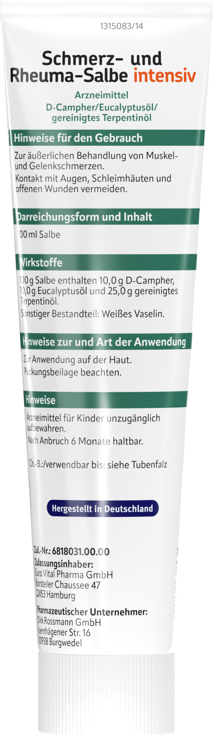 altapharma altapharma Schmerz- und Rheuma-Salbe intensiv 100 ml ...