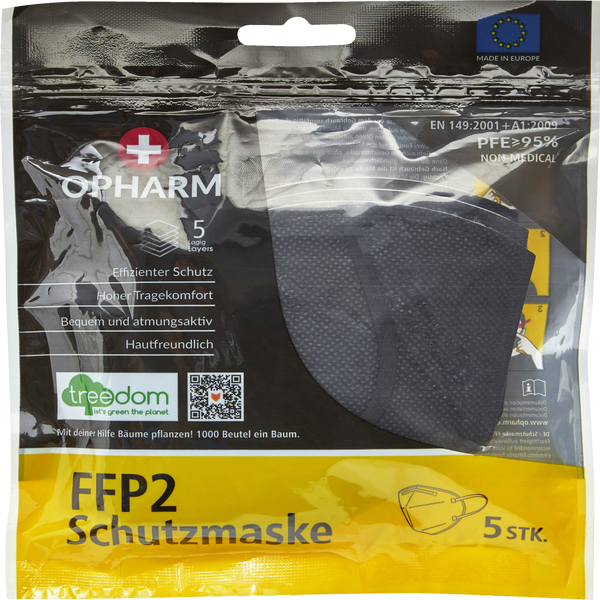 Angebot Rossmann Opharm FFP2 Schutzmaske schwarz 5-lagig