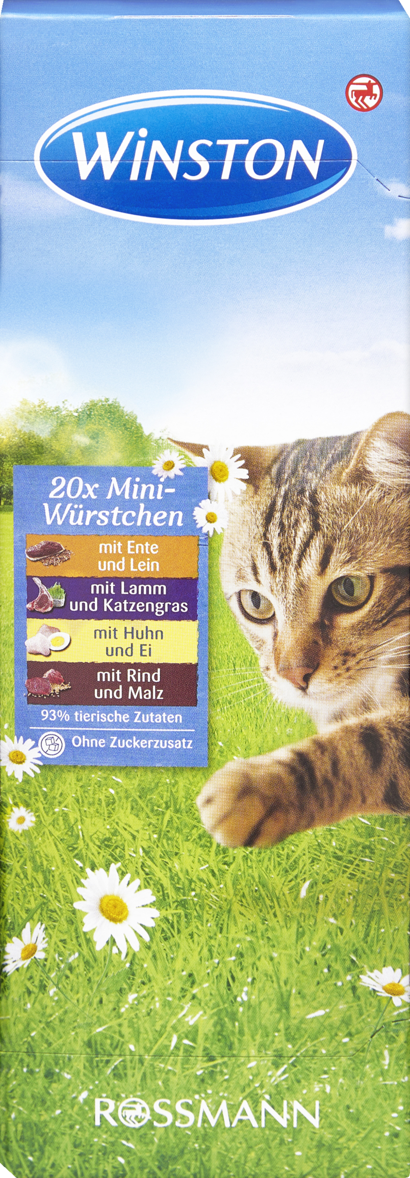Winston Mini Würstchen mit Ente & Lein, mit Lamm & Katzengras, mit Huhn ...