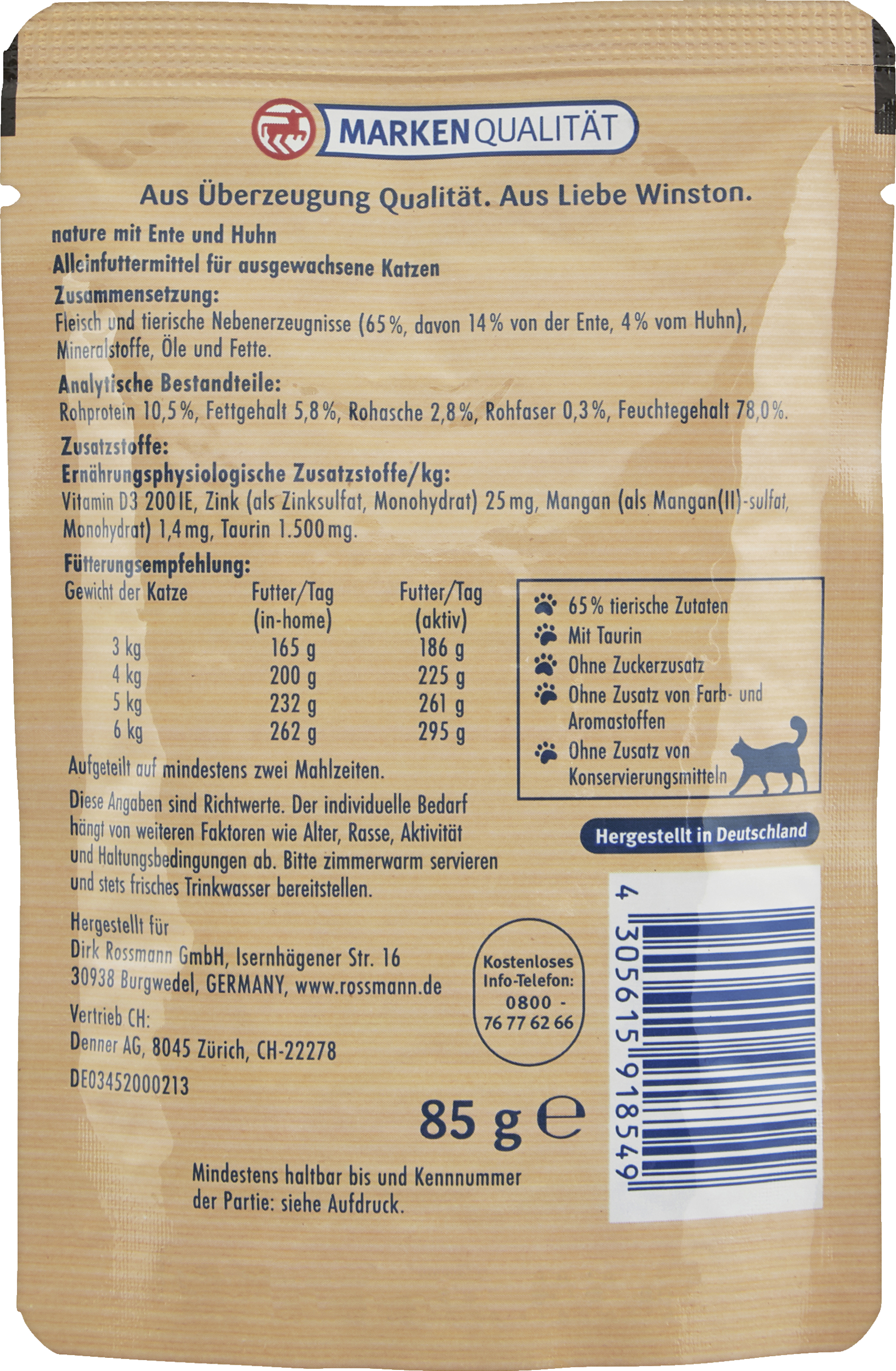 Winston nature Katzenfutter mit Ente und Huhn online kaufen | rossmann.de