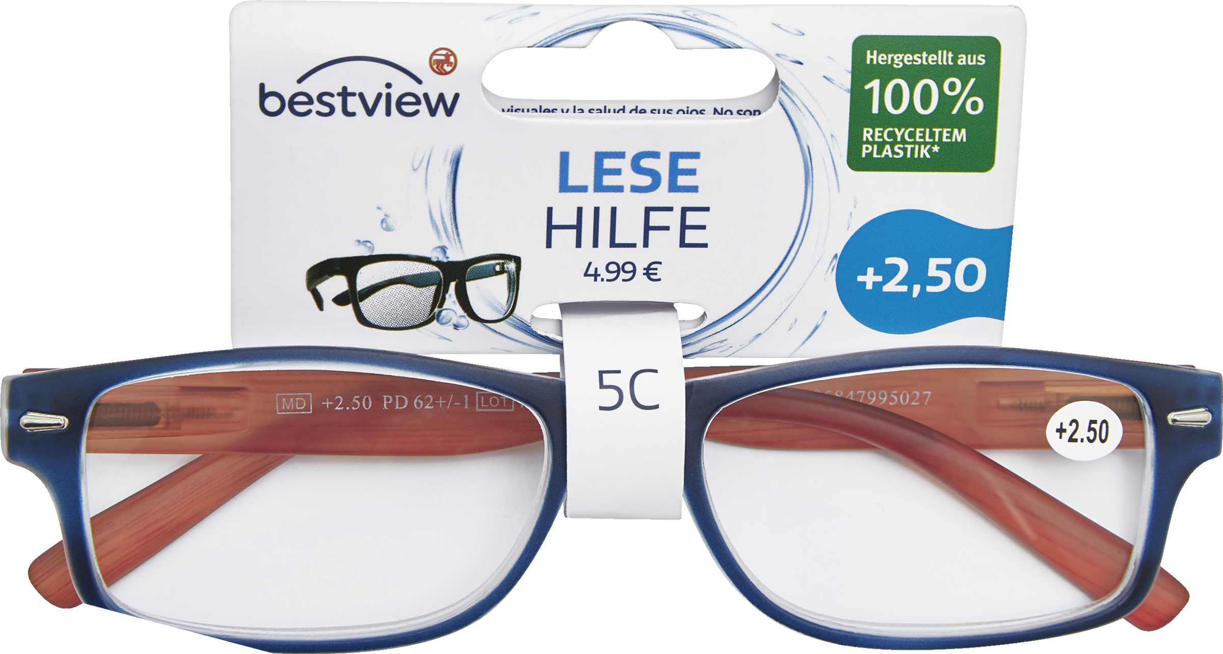 BestView Lesehilfe Modell 5C, + 2,5 Dioptrien | rossmann.de