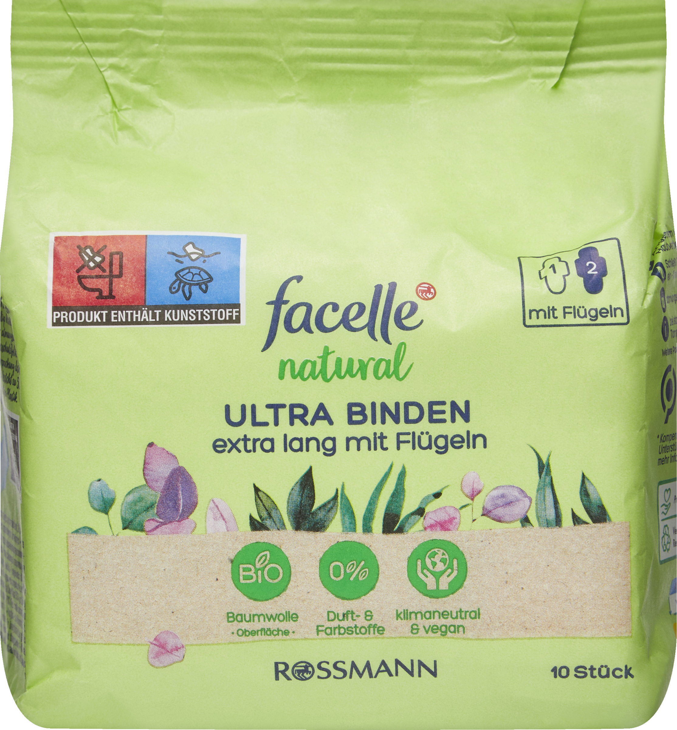 facelle natural Ultra Binden extra lang mit Flügeln online kaufen ...
